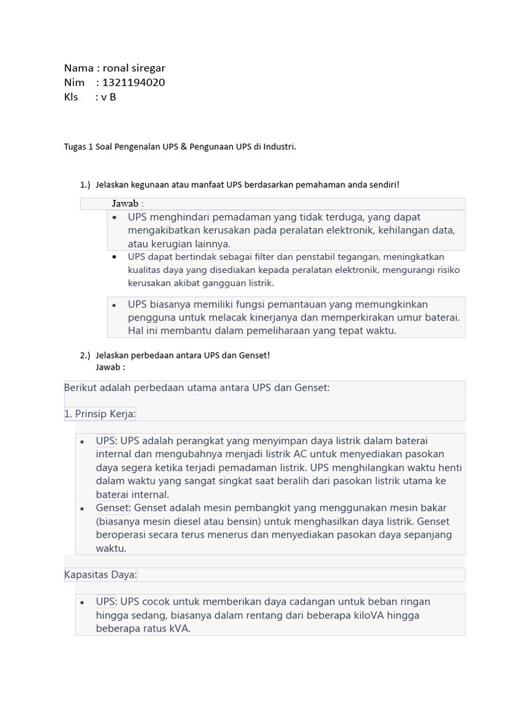 Manfaat dan Fungsi UPS di Industri | PDF
