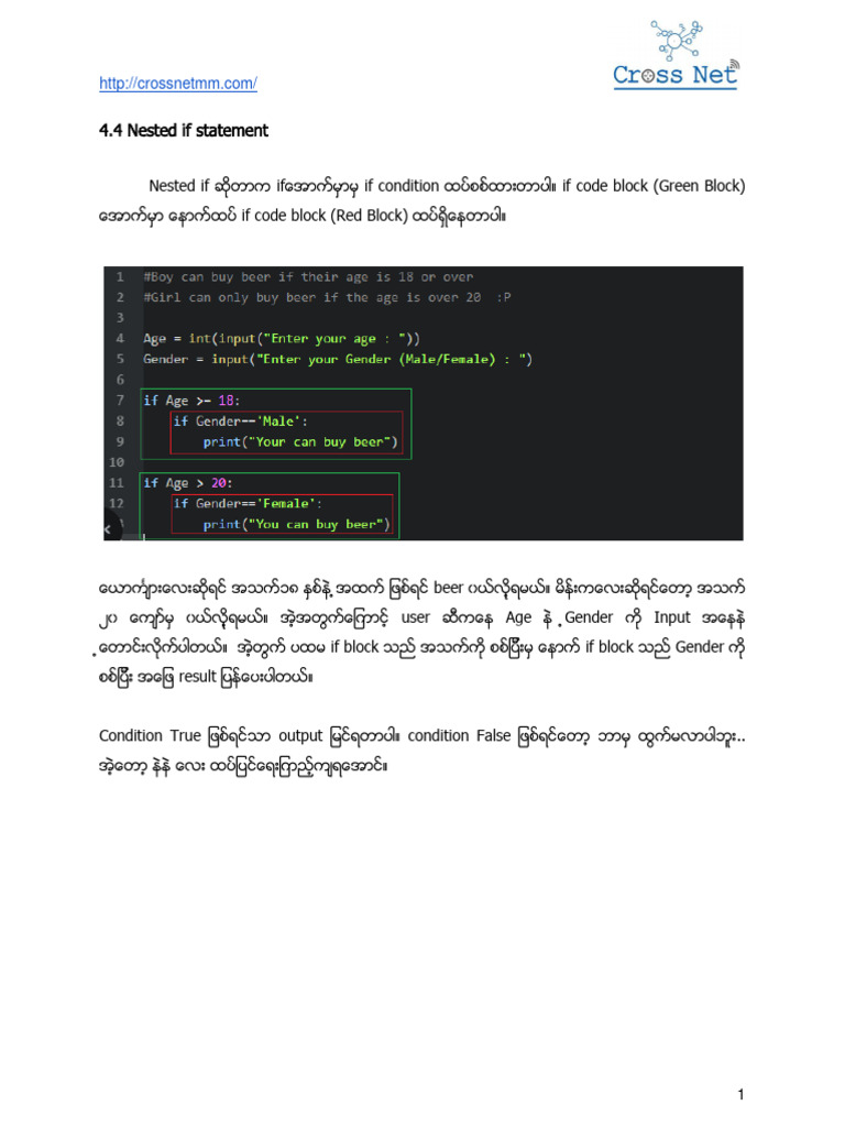 PythonForNetworkEngineer 20 - Nested if | PDF