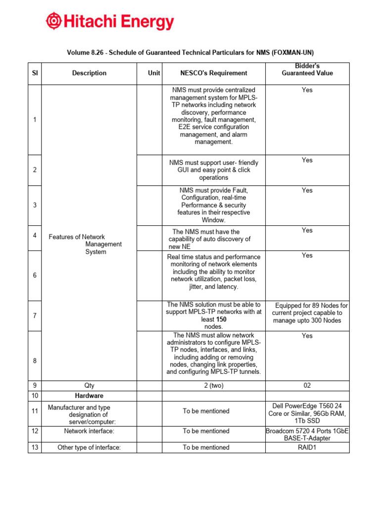 NMS Technical Specifications Guide | PDF | Computer Network | Transport ...