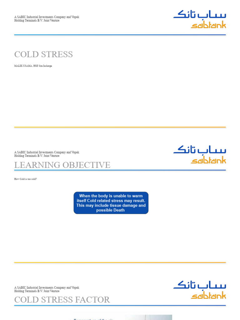 Cold Stress Safety Guidelines | PDF
