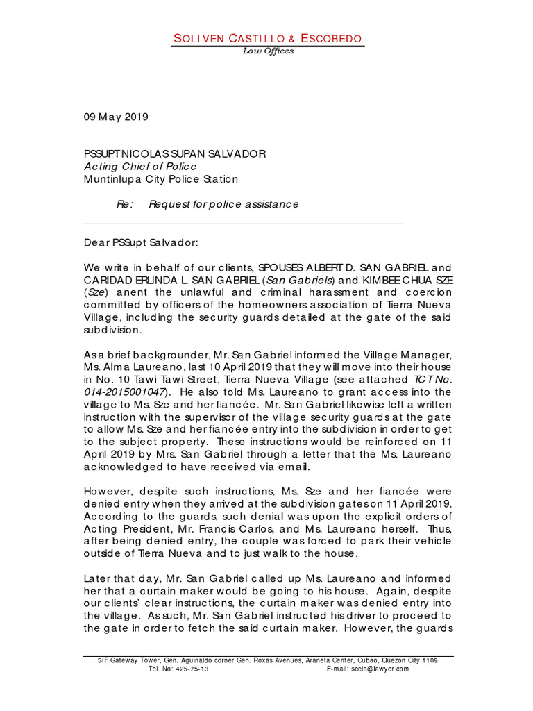 PNP Assistance Request | PDF | Government | Justice