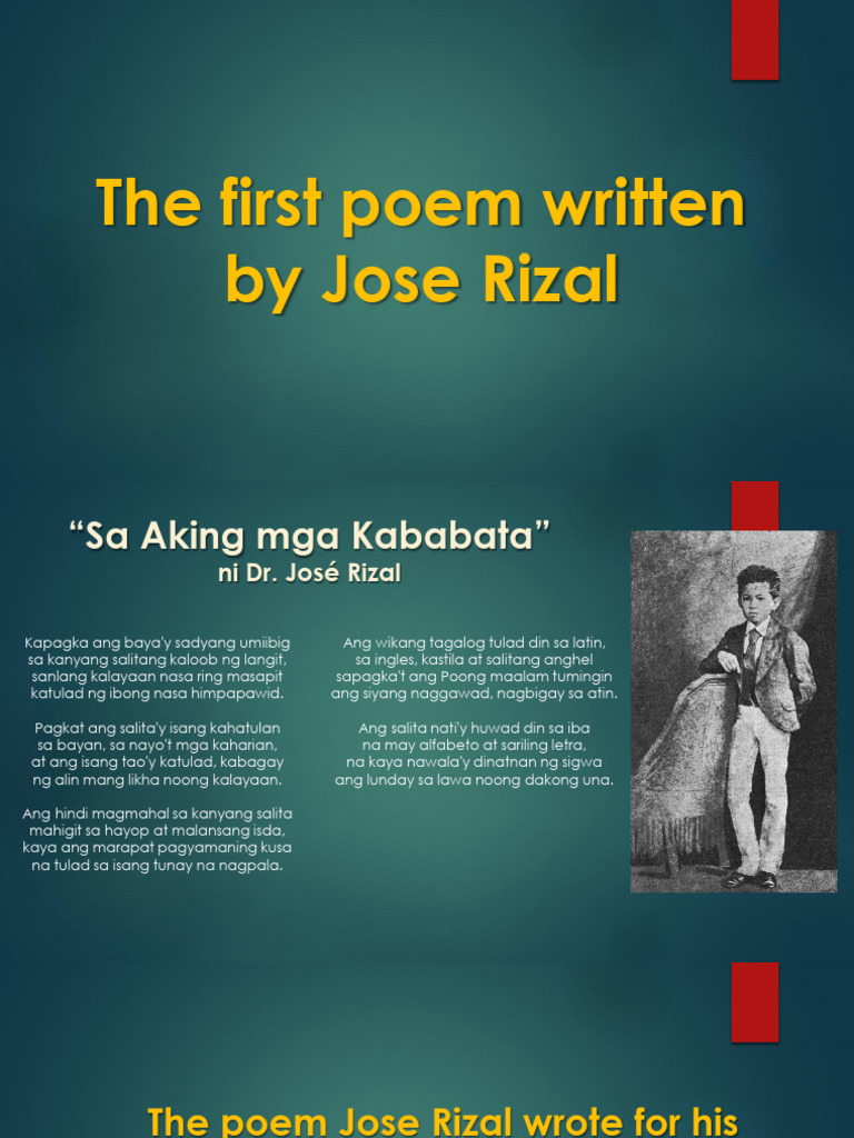 The First Poem Written by Jose Rizal | PDF | Freemasonry | Philippines