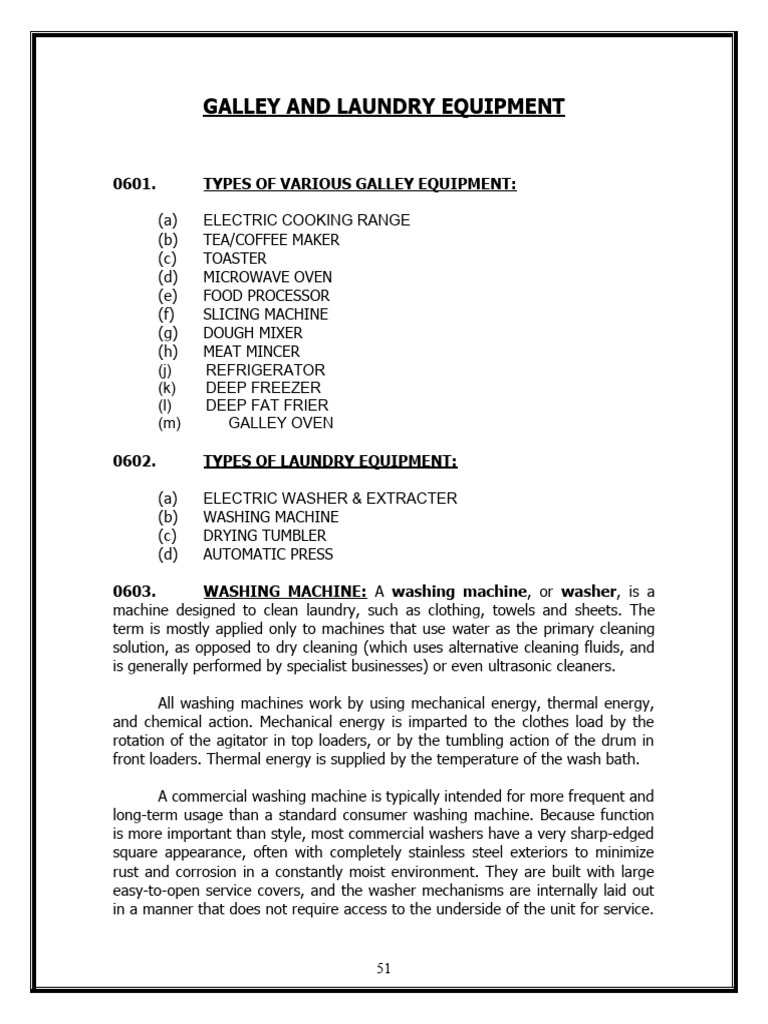 13.galley and Laundry | PDF | Oven | Washing Machine