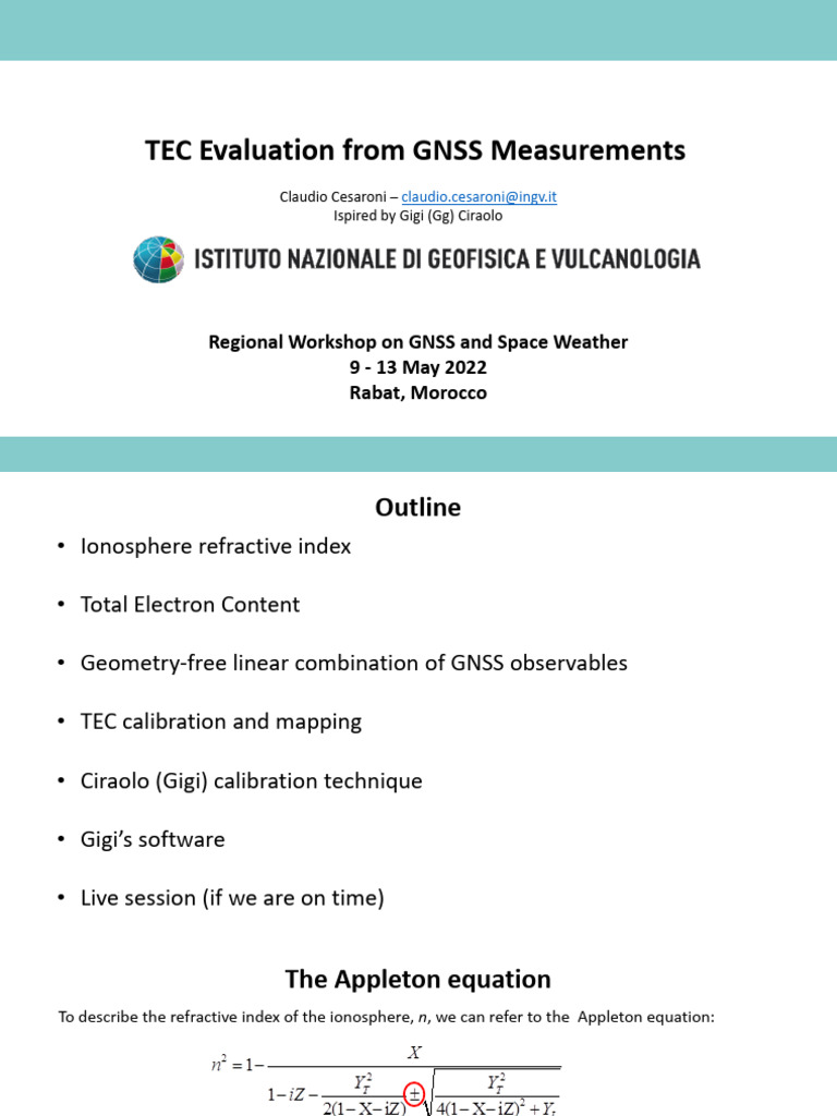 Cesaroni 2 GNSS SpaceWeather Rabat | PDF | Ionosphere | Physical Phenomena