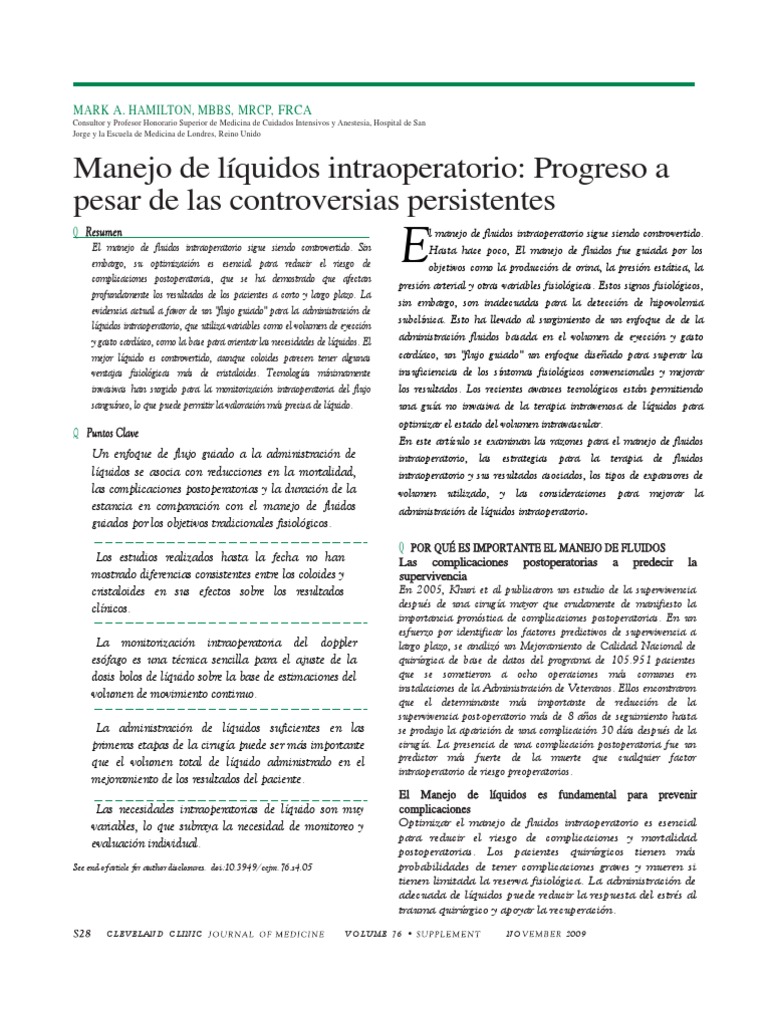 Manejo de Líquidos Intraoperatorio | PDF | Efecto Doppler | Aluminio