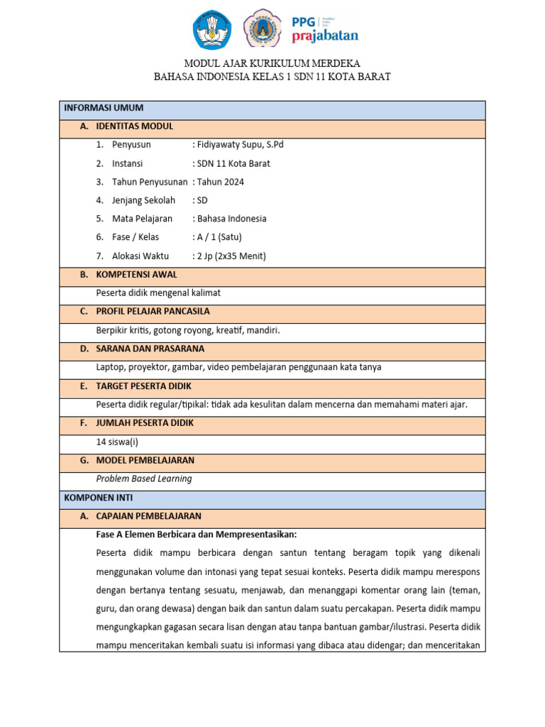 Modul Ajar Fix | PDF