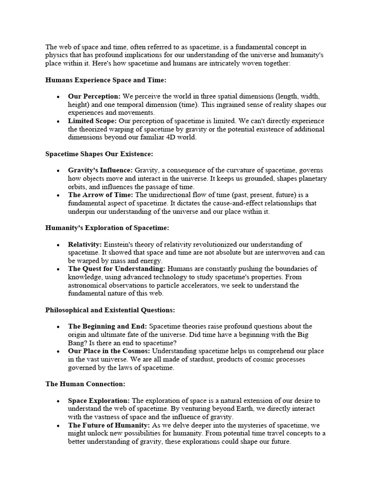 The Web of Space and Time | PDF | Spacetime | Time