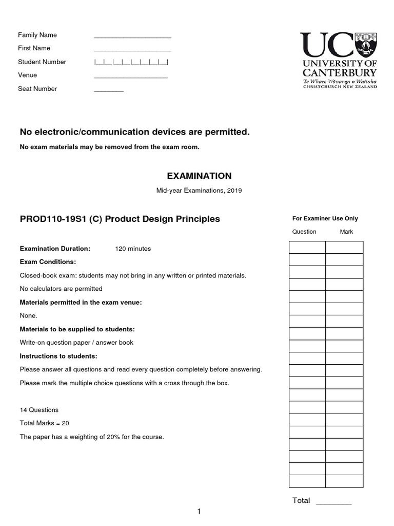 PROD110 Mid-Year Exam Guidelines | PDF | Aesthetics | Cognition