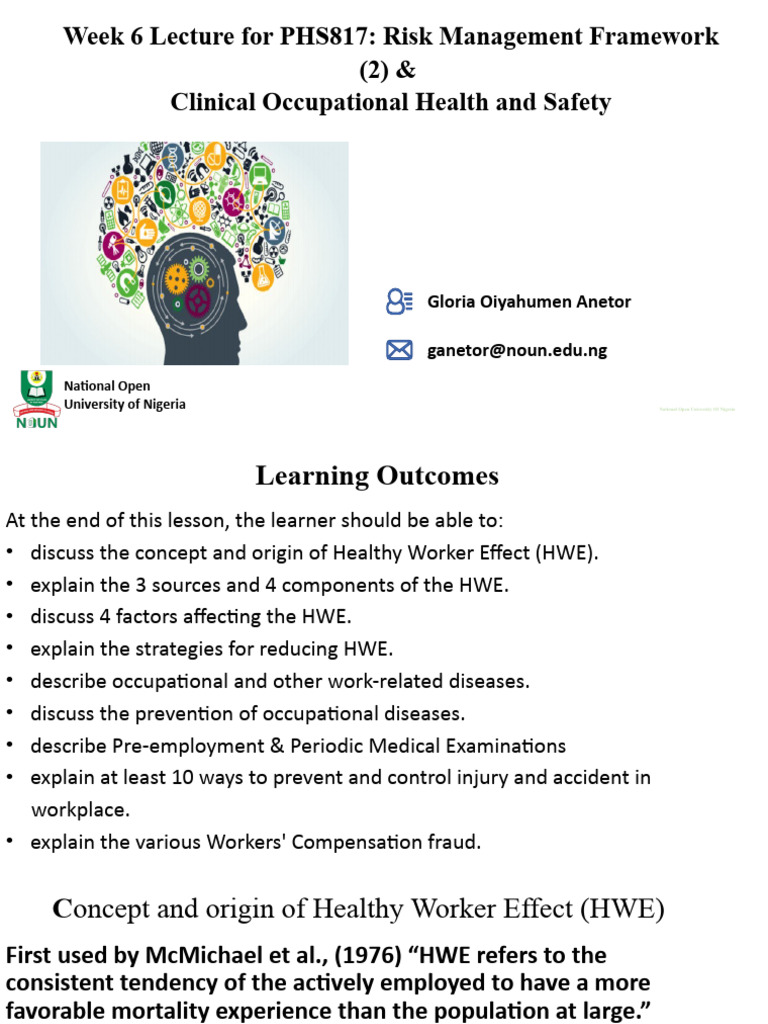 Week 6 Powerpoint Slides For PHS817 | Download Free PDF | Occupational ...