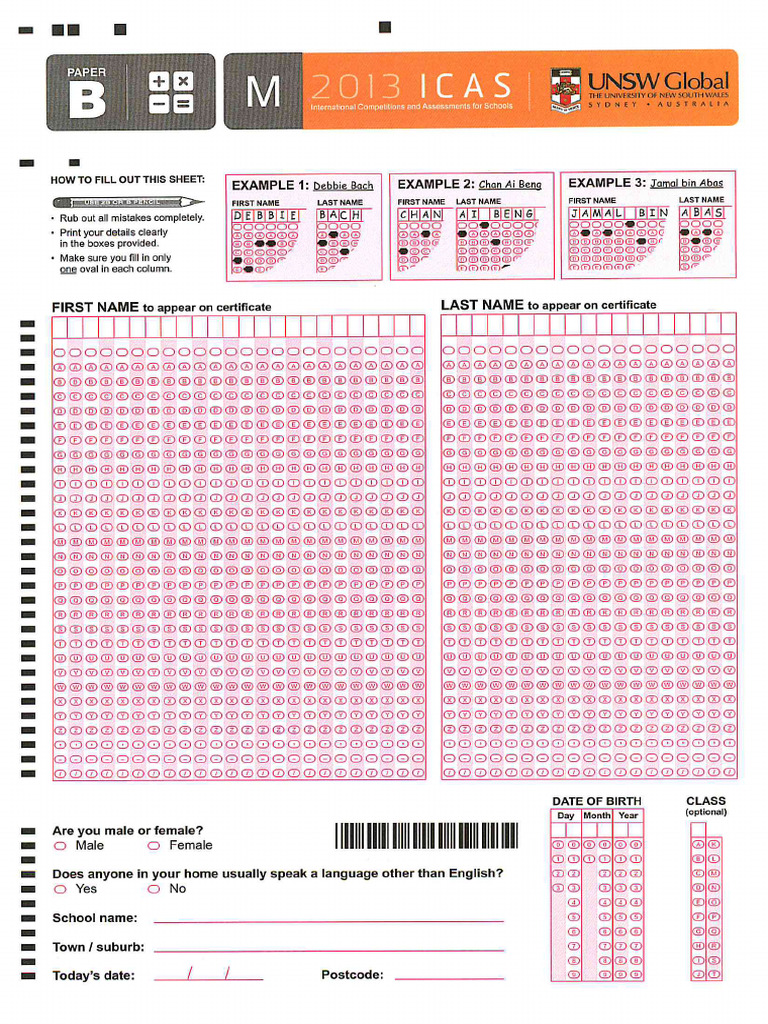 ICAS Y4 Maths B 2013 With Answers | PDF