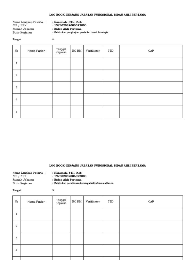 Contoh Logbook Ukom Pertama | PDF