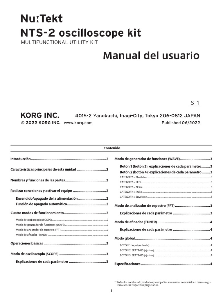 Korg NTS-2 Manual | PDF | USB | Frecuencia