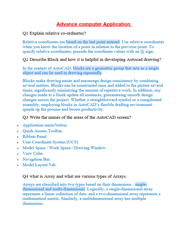 Advance Computer Application | PDF | Cartesian Coordinate System ...