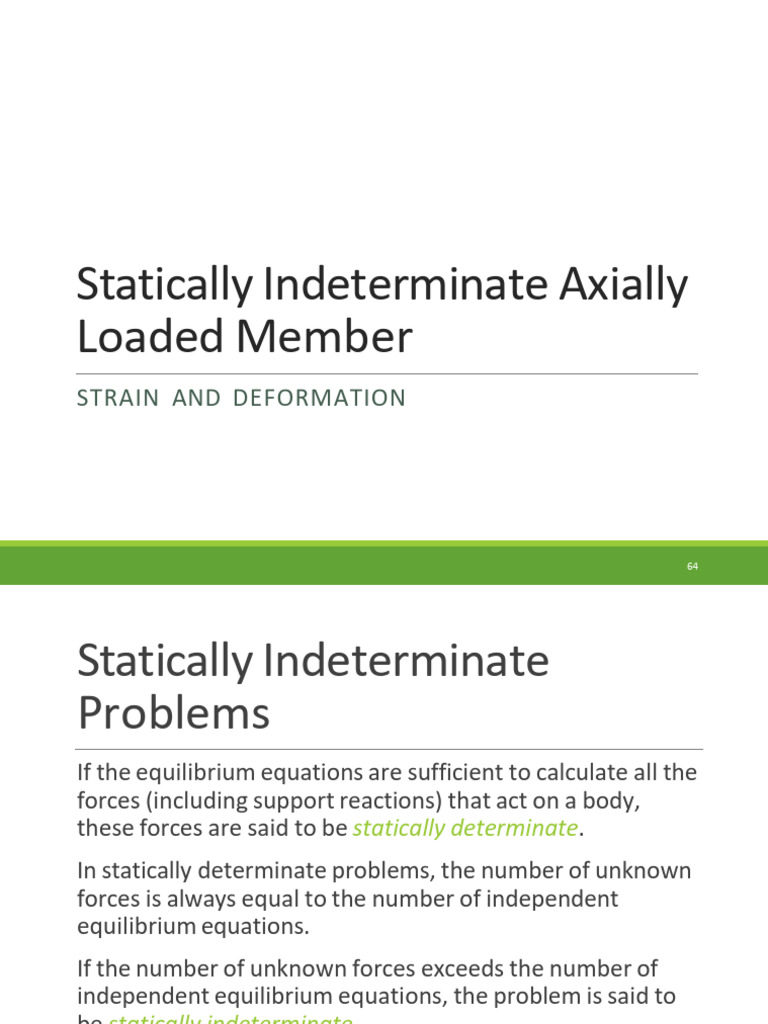 Statically Indeterminate Problems and Thermal Stress Lecture | PDF ...