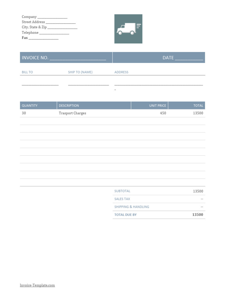Freight Invoice Template | PDF