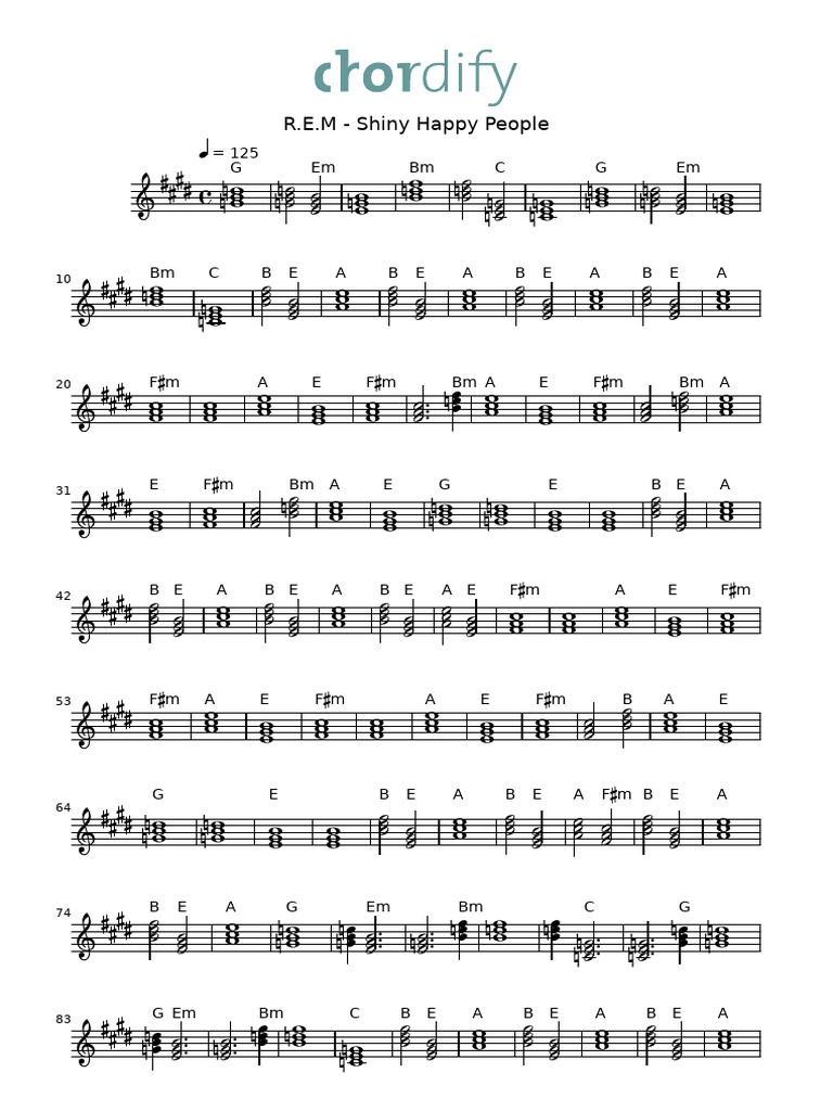 R.E.M - Shiny Happy People | PDF