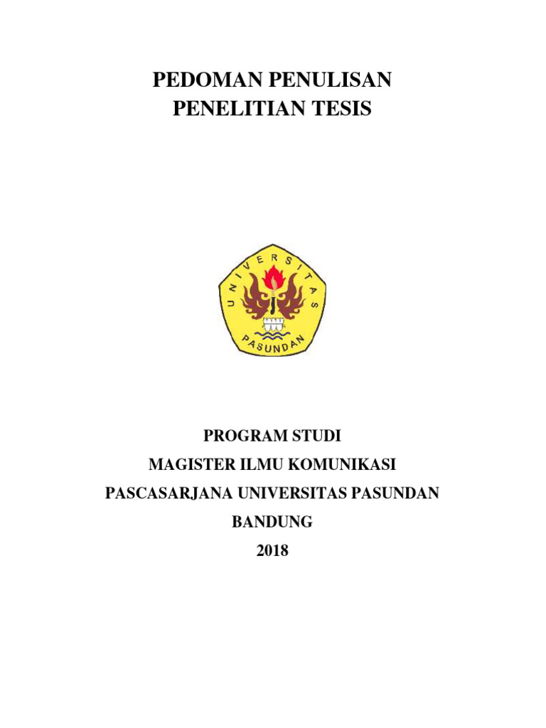 Pedoman Tesis S2 Ilmu Komunikasi | PDF