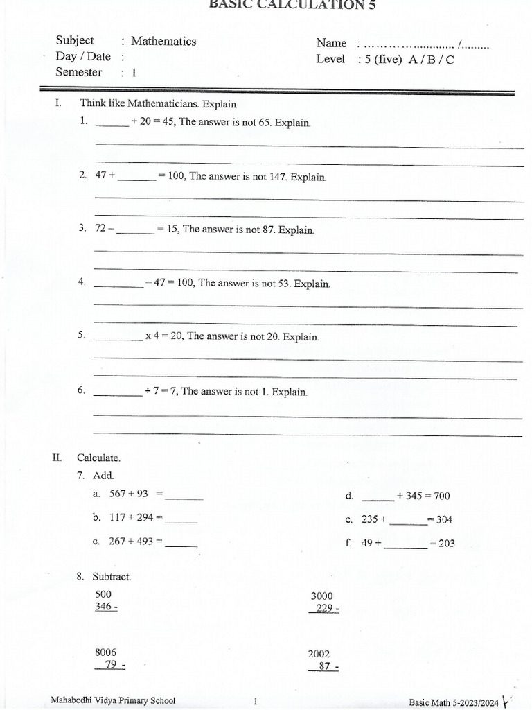 Unit 0 Basic Calculation 5 Pdf