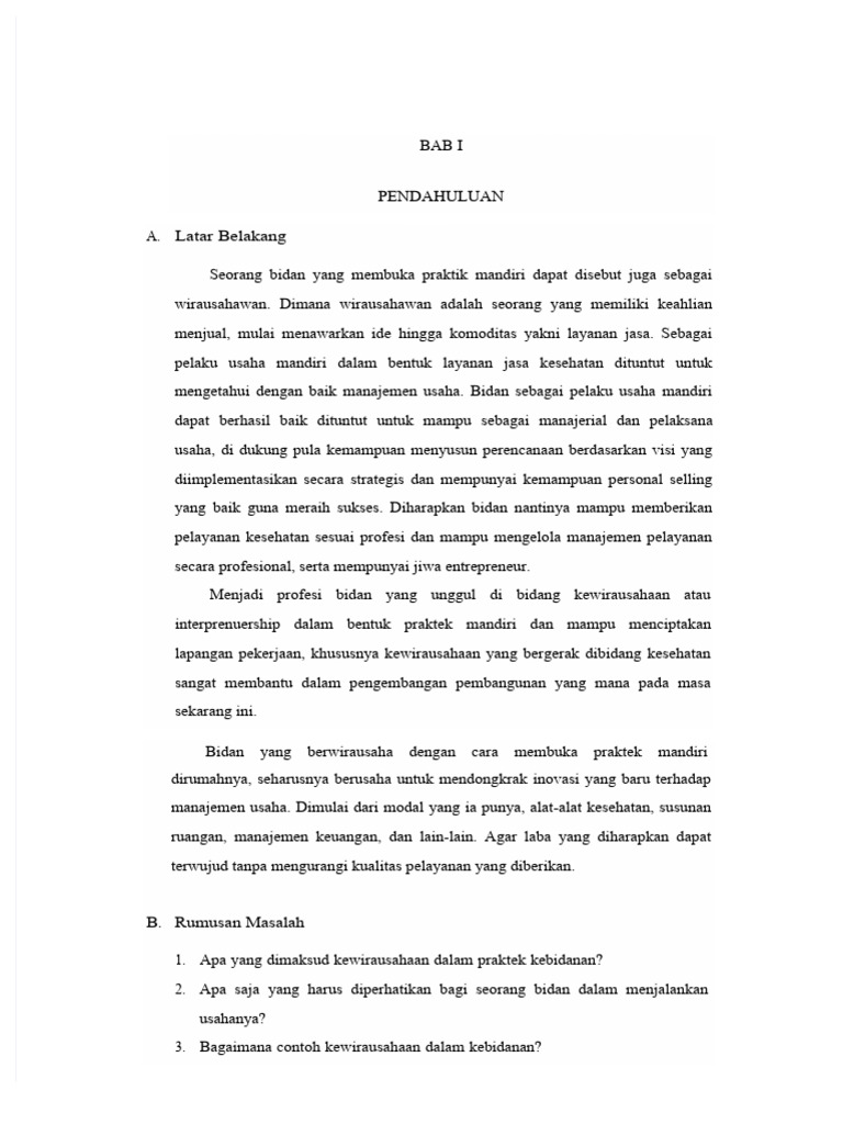 PDF Materi Kewirausahaan Dalam Praktik Kebidanan - Compress | PDF