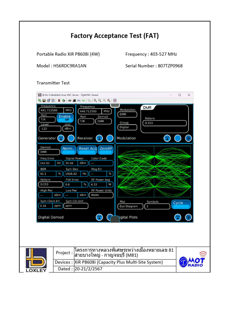 Factory Acceptance Test Report M81 - 24022024V4 | PDF