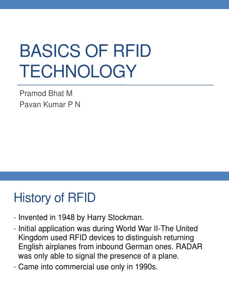 Basics of RFID Technology | PDF | Radio Frequency Identification ...