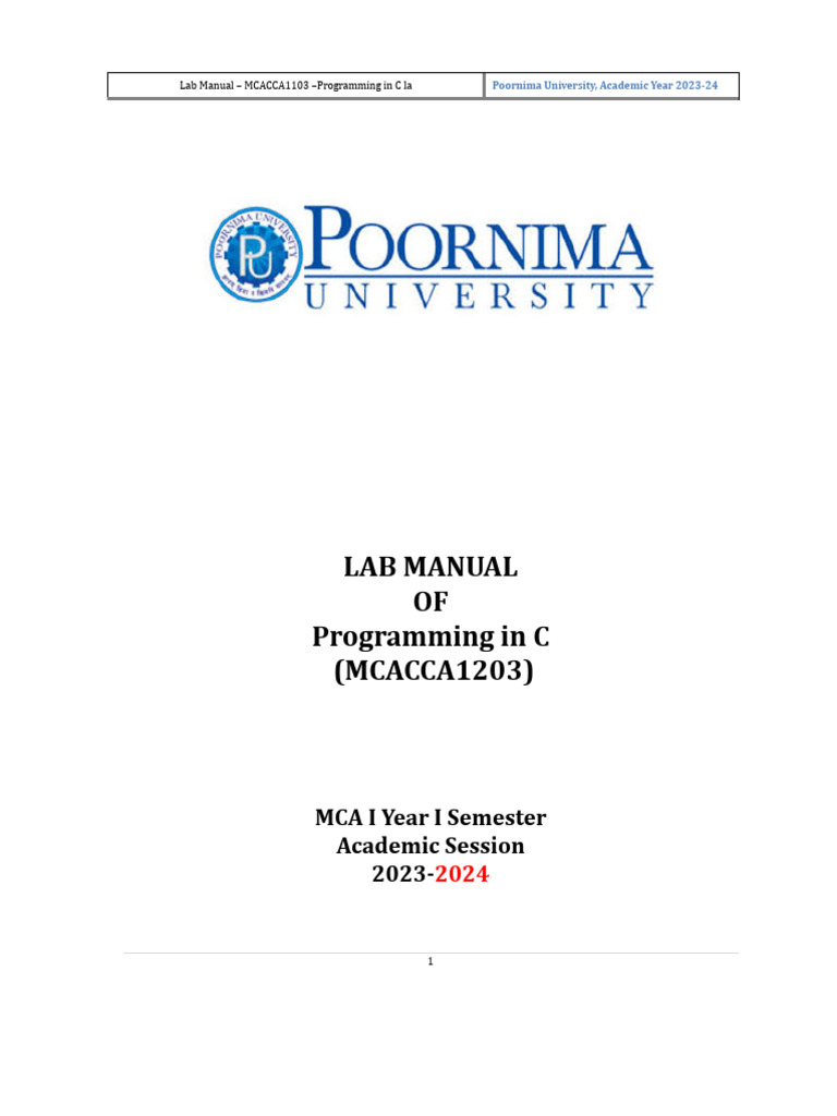 Lab Manual C AIDS - 2 | PDF | Computer Program | Programming