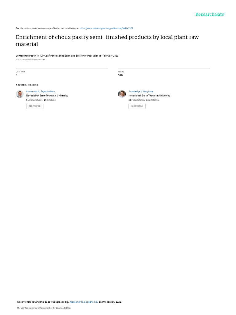 Spinach-Enriched Choux Pastry | PDF | Vitamin | Dietary Supplements