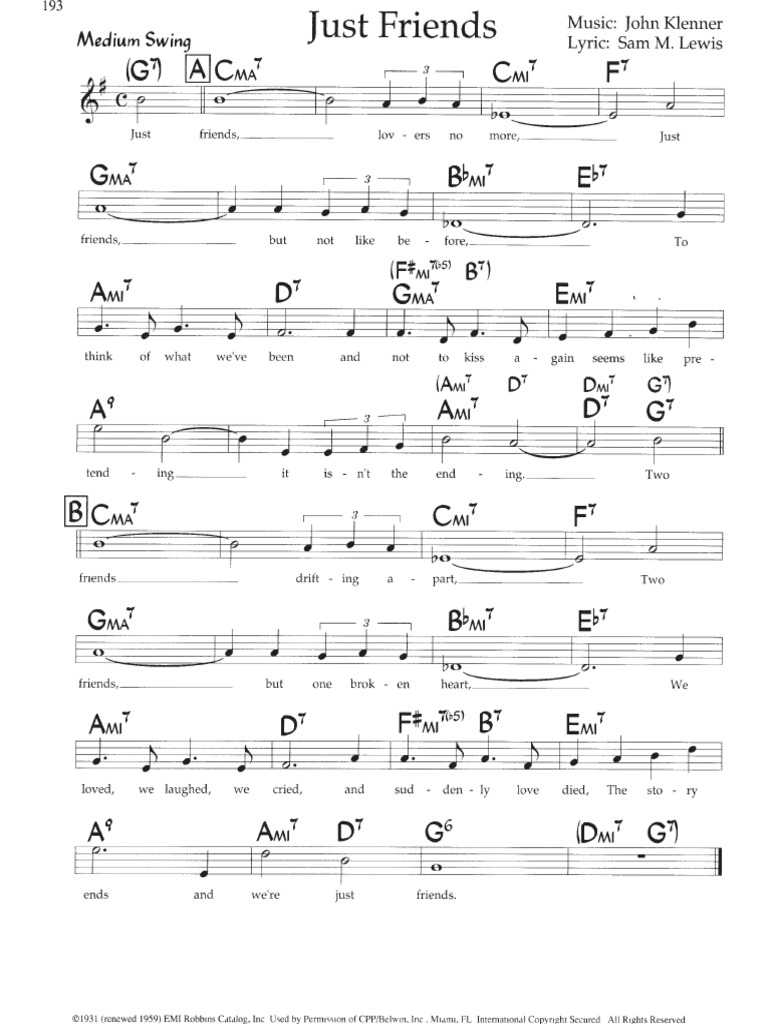 JUST FRIENDS (RealBook) - BB Instruments | PDF