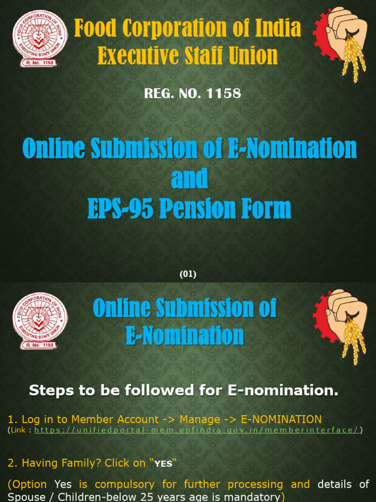 Submission of E-Nomination and Form 10-D Online | PDF