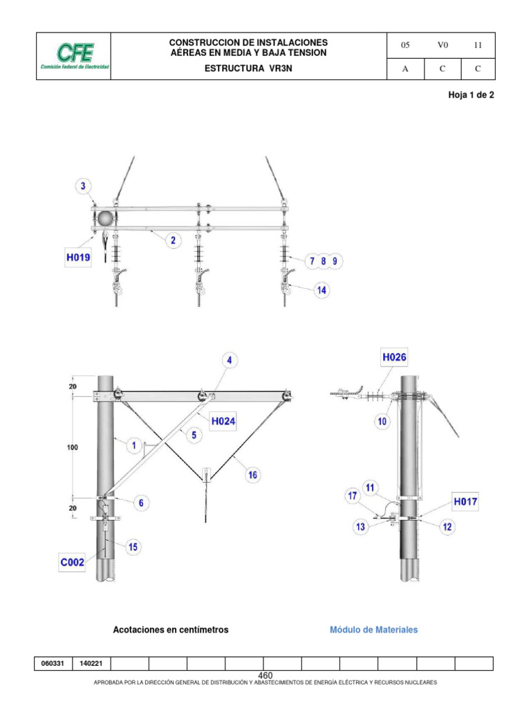 Estructura VR3N en Media y Baja Tensión | PDF