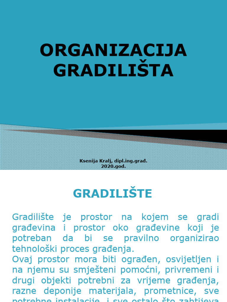 6-ORGANIZACIJA-GRADILIŠTA | PDF