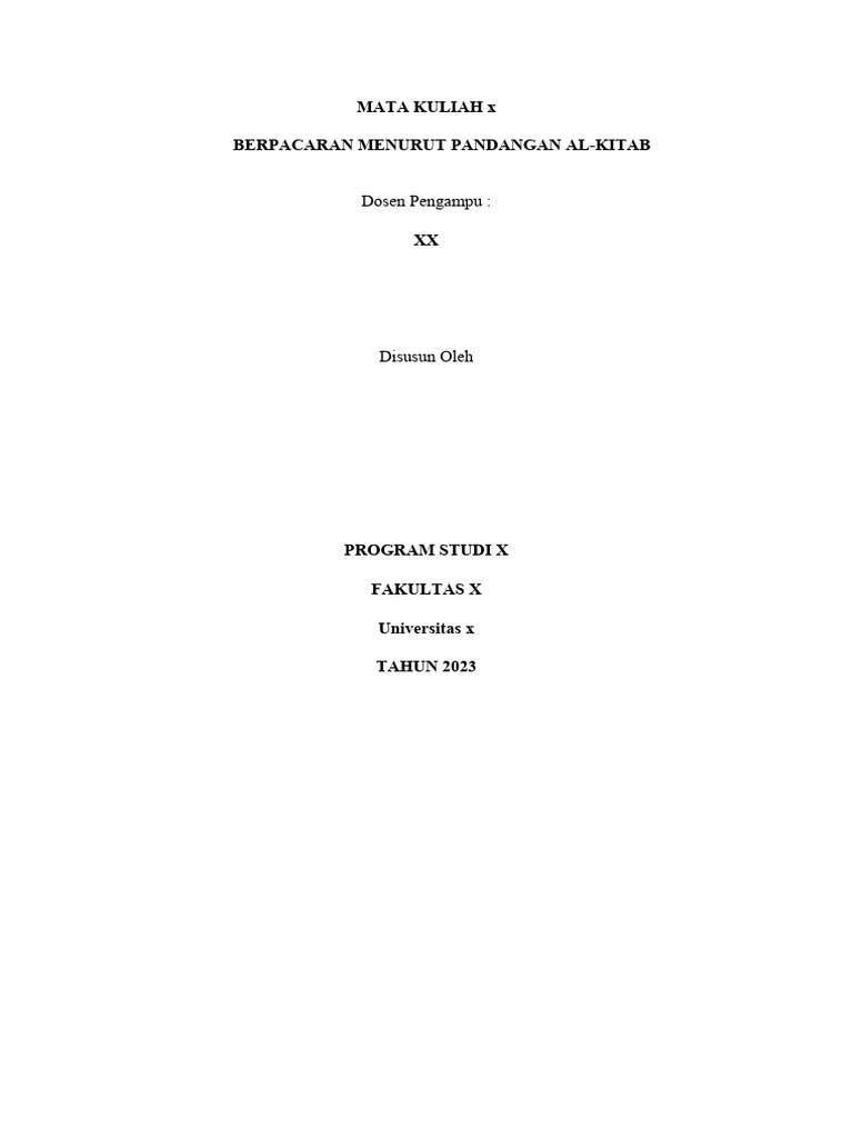 Berpacaran Menurut Alkitab | PDF