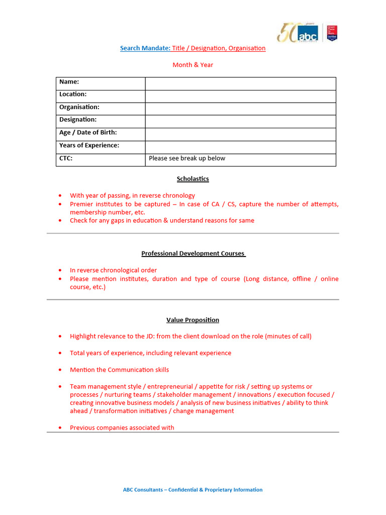 Assessment Sheet - Mid To Mid-Senior - Final | PDF | Business | Economies