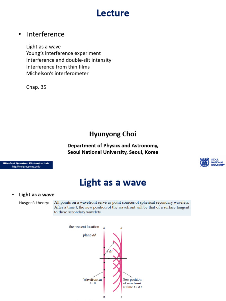 Lecture15 Interference Upload | PDF | Coherence (Physics) | Diffraction