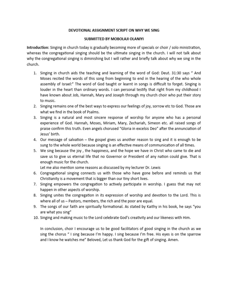 Why We Sing in Church | PDF | Mary, Mother Of Jesus | Worship