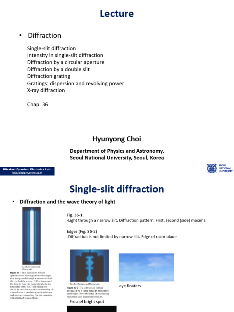 Lecture16 Diffraction Upload | PDF | Diffraction | Angular Resolution