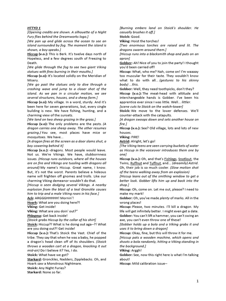 Transcript HTTYD 1 | PDF