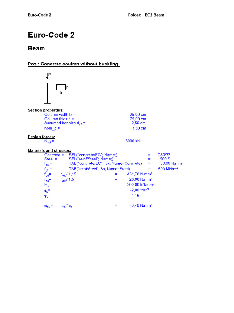 EC2 Sample | PDF | Beam (Structure) | Mechanics