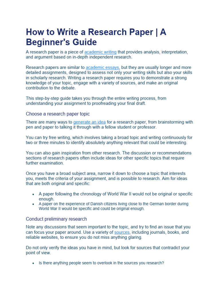 how to write a research paper | Download Free PDF | Argument | Citation