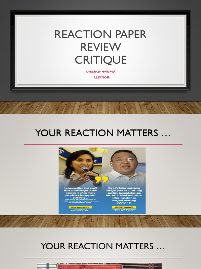 Guide to Writing Reaction Papers | PDF