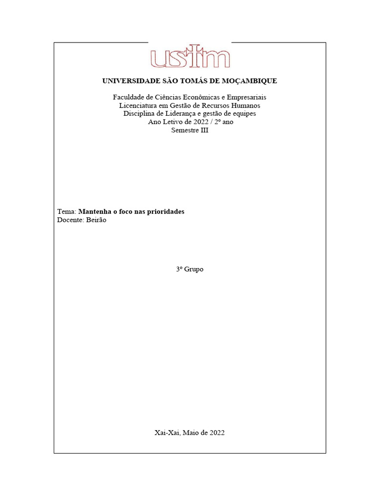 Mantenha o Foco Nas Prioridades | PDF | Liderança | Conhecimento