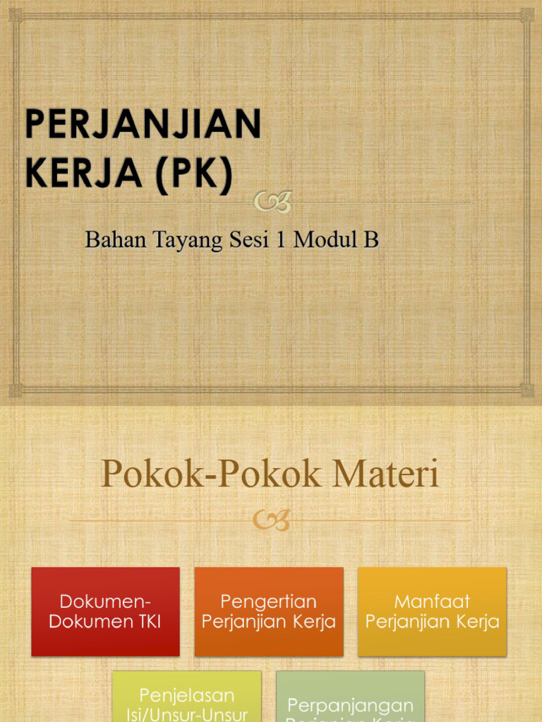 Presentasi Modul PAP Perjanjian Kerja (PK) Revised Nov | PDF