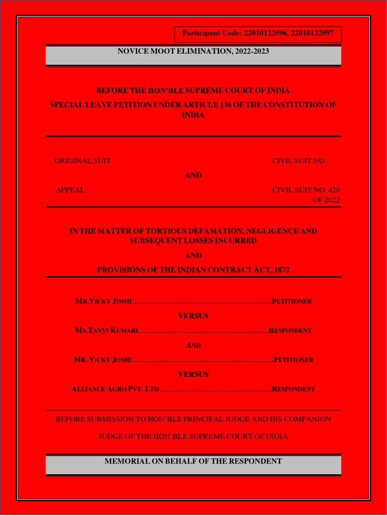 Moot Memo My Friend | PDF | Indemnity | Negligence