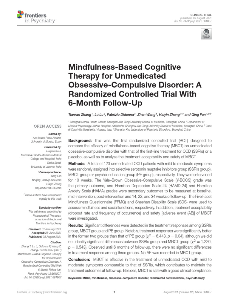 Paper OCD Treatment 3 | Download Free PDF | Obsessive–Compulsive ...