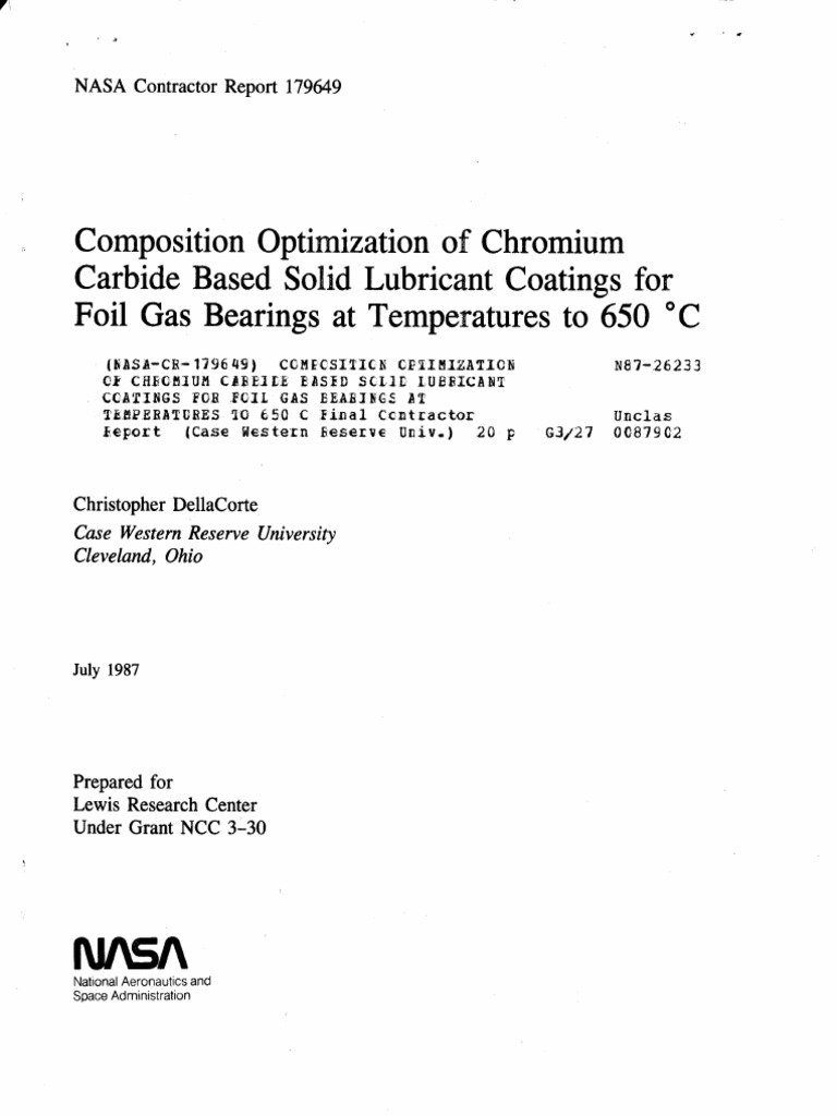 Composition Optimization of Chromium Carbide Based Solid Lubricant ...