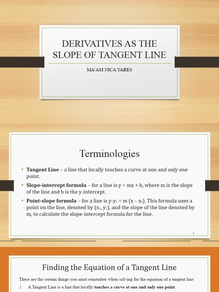 Derivatives As The Slope of Tangent 2 | PDF | Trigonometric Functions ...