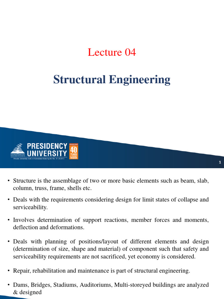 Lecture - 04 - Elements of Civil Engineering | PDF | Beam (Structure ...
