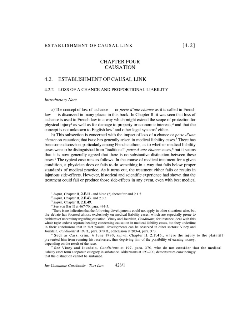 Loss of Chance | PDF | Causation (Law) | Negligence