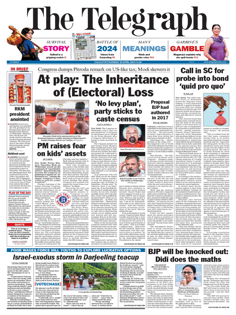The Telegraph Calcutta 25 Apr 2024 | PDF