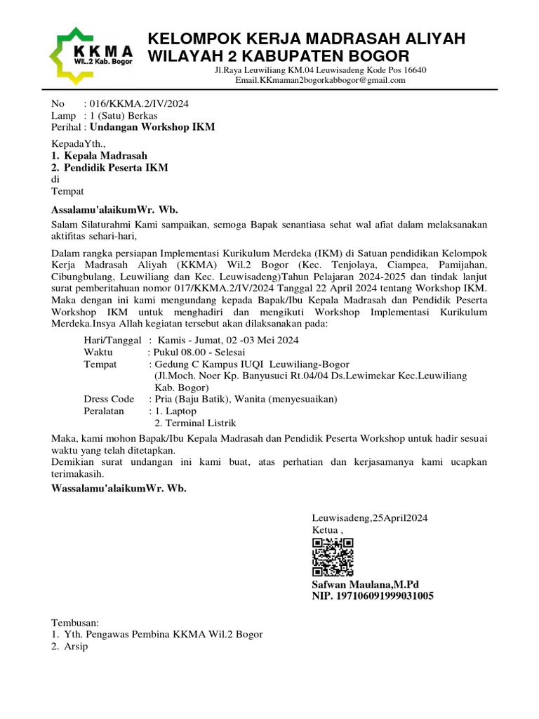 Undangan Workshop IKM - Kkma | PDF